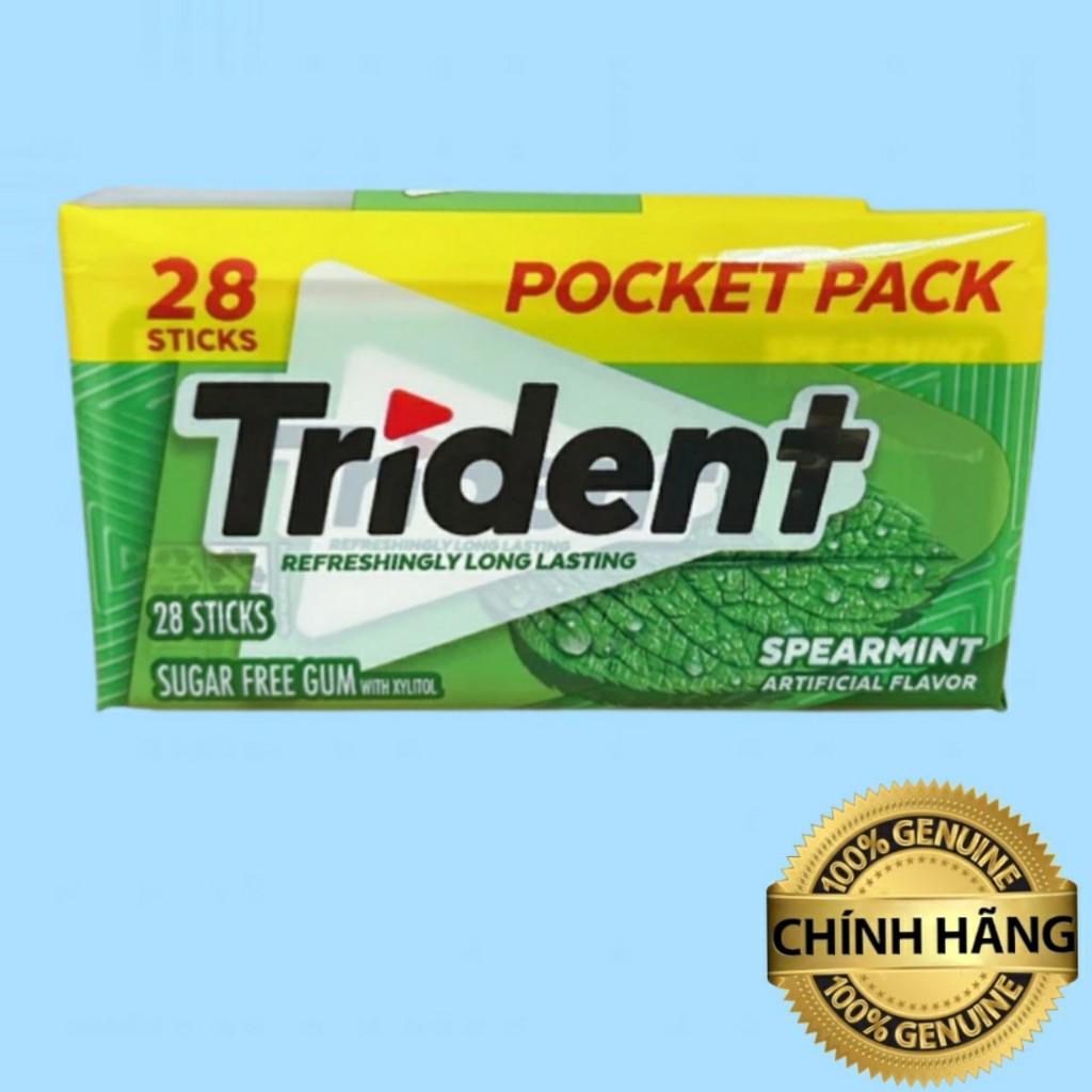 [Box Of 28] Trident SPEARMINT Gum - MINT New American Brand | Shopee ...