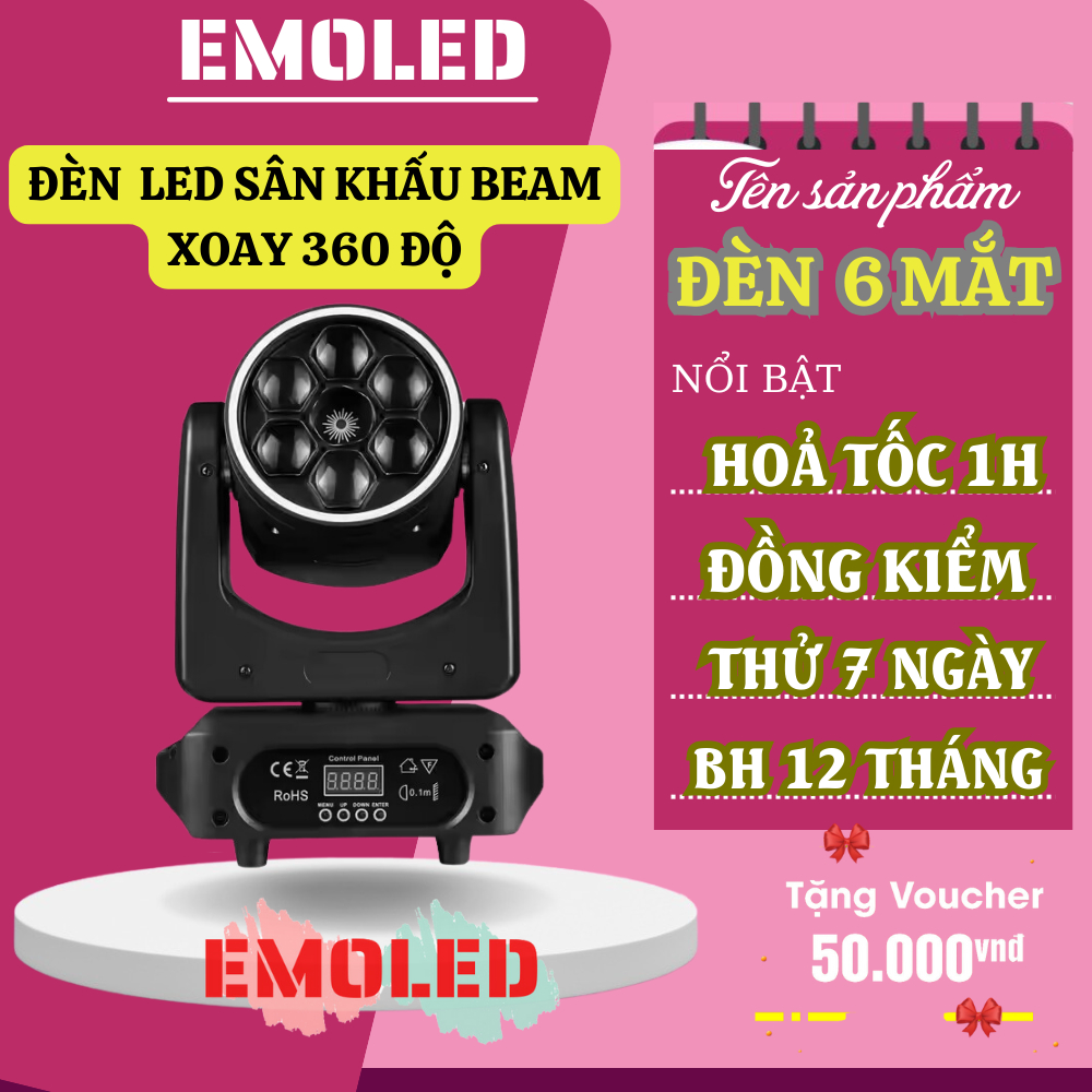 Beam 6-eye EMOLED stage led light that rotates 360 degrees and flashes ...
