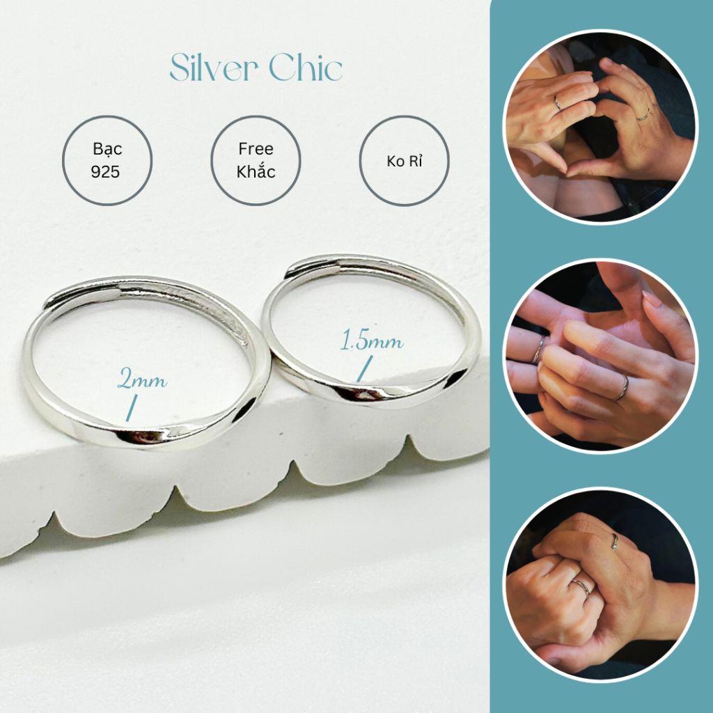 Forever SILVER CHIC N05 SILVER couple ring 925 SILVER couple ring | Shopee Malaysia
