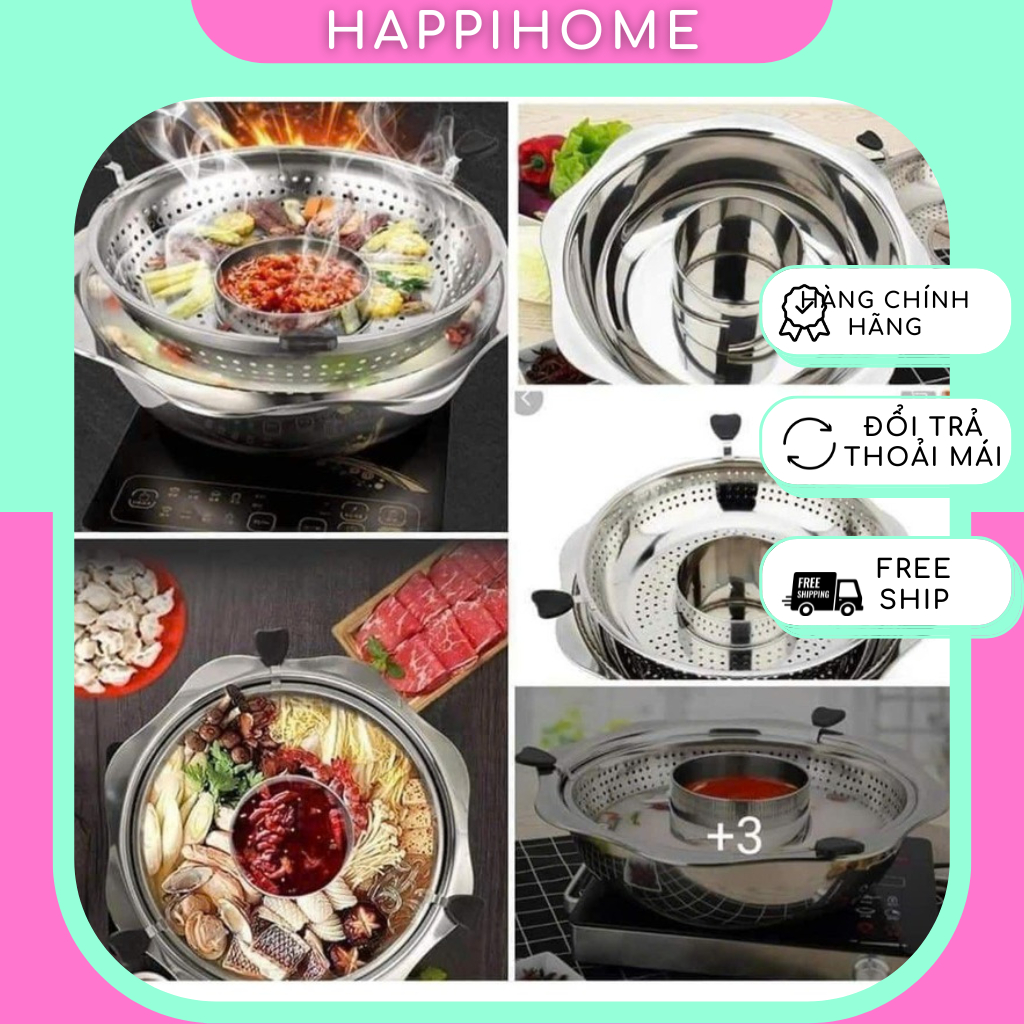 Happihome hot pot, rotating hot pot made of 304 stainless steel, the ...