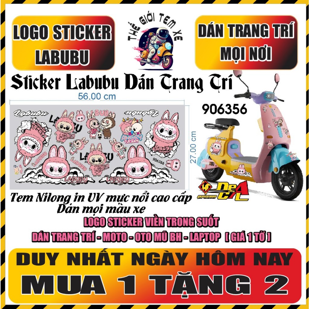 Logo STICKER LABUBU printed UV Transparent Waterproof Background Price ...