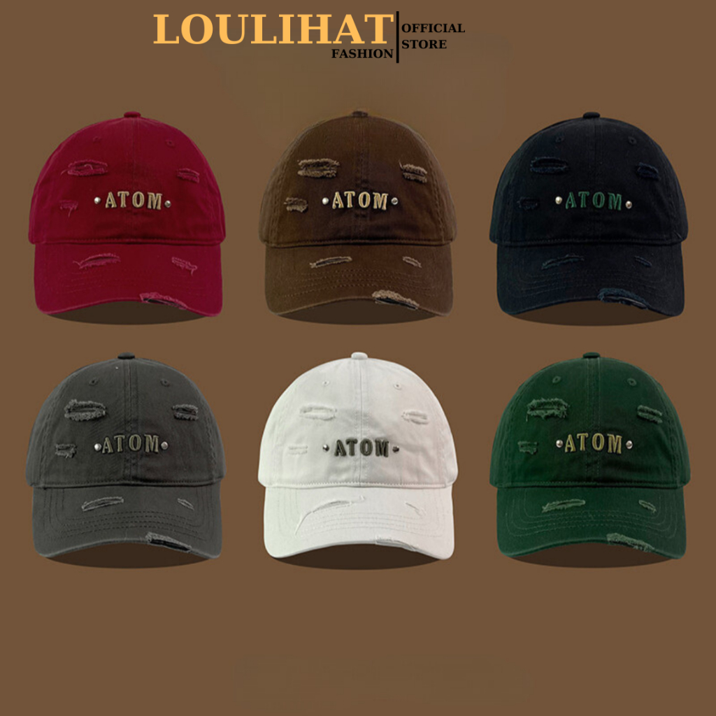 Atom LOULIHAT torn tassel baseball cap, Korean fashion sports sun hat ...