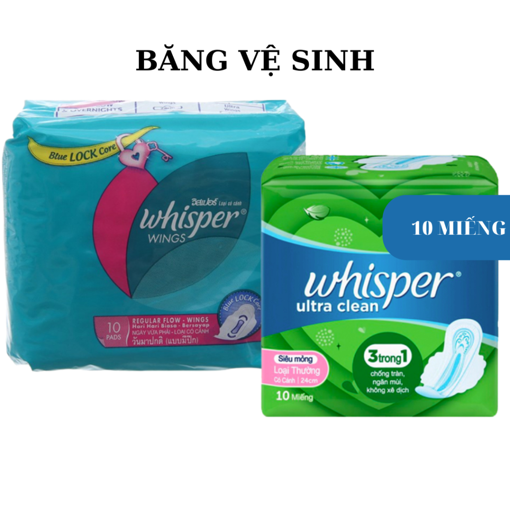 Whisper Wings Thick Sanitary Napkin with Wings 10 Pieces | Whisper ...