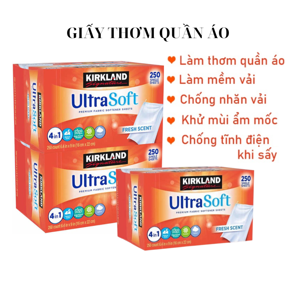 Kirkland Fabric Softener scented wax paper for clothes and rooms (250 ...