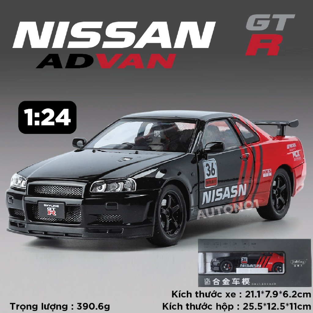 Nissan GT-R R34 full open racing version model - with lights - with ...