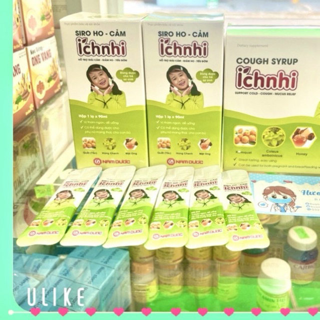 Ich Nhi cough and cold syrup 90ml bottle helps relieve colds, relieve ...