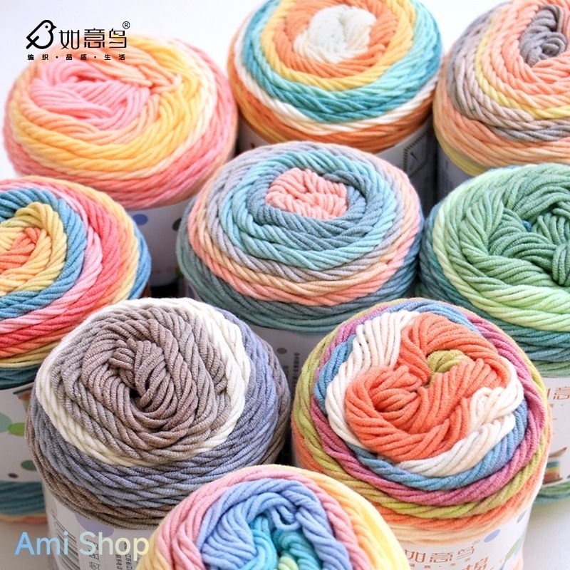 Rainbow Cotton Wool (Rainbow Wool)_100g | Shopee Malaysia