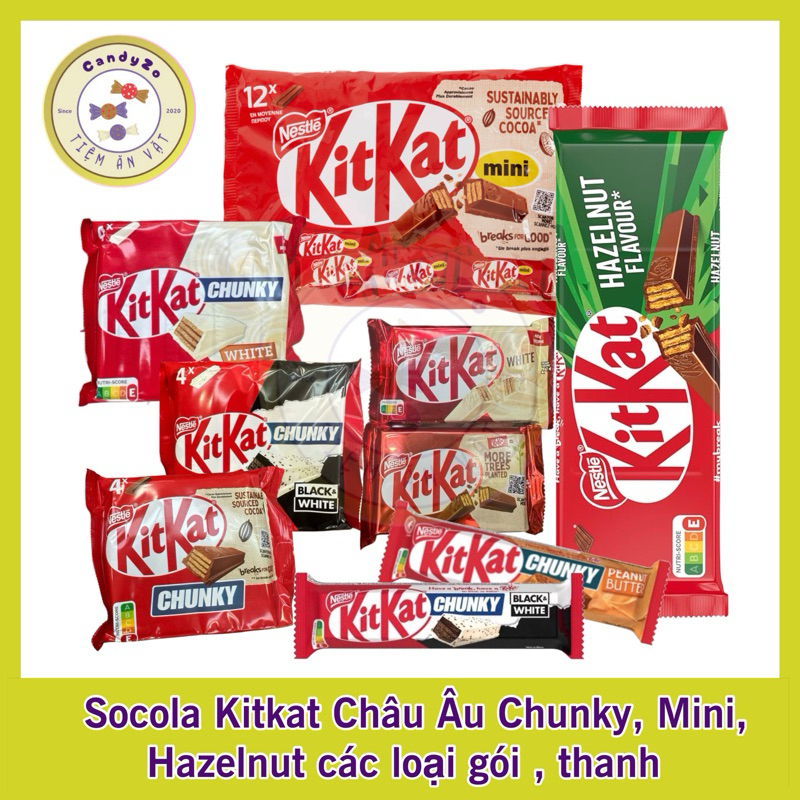 European Kitkat Chocolate Chunky, Mini, Hazelnut assorted packs, bars ...