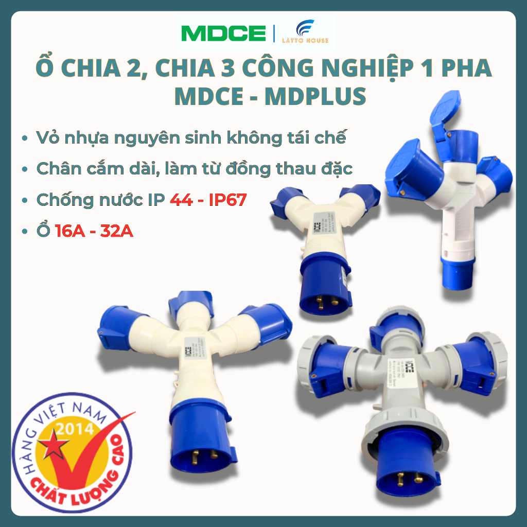 Mdce 16A 32A waterproof, 1-phase, 3-pin industrial socket set | Shopee ...