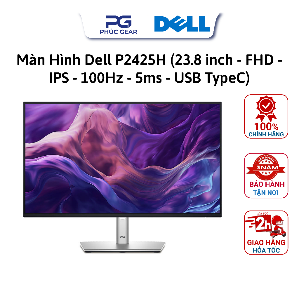Dell P2425H Monitor (23.8 inch - FHD - IPS - 100Hz - 5ms - USB TypeC) - GENUINE PRODUCTS - 36T ...