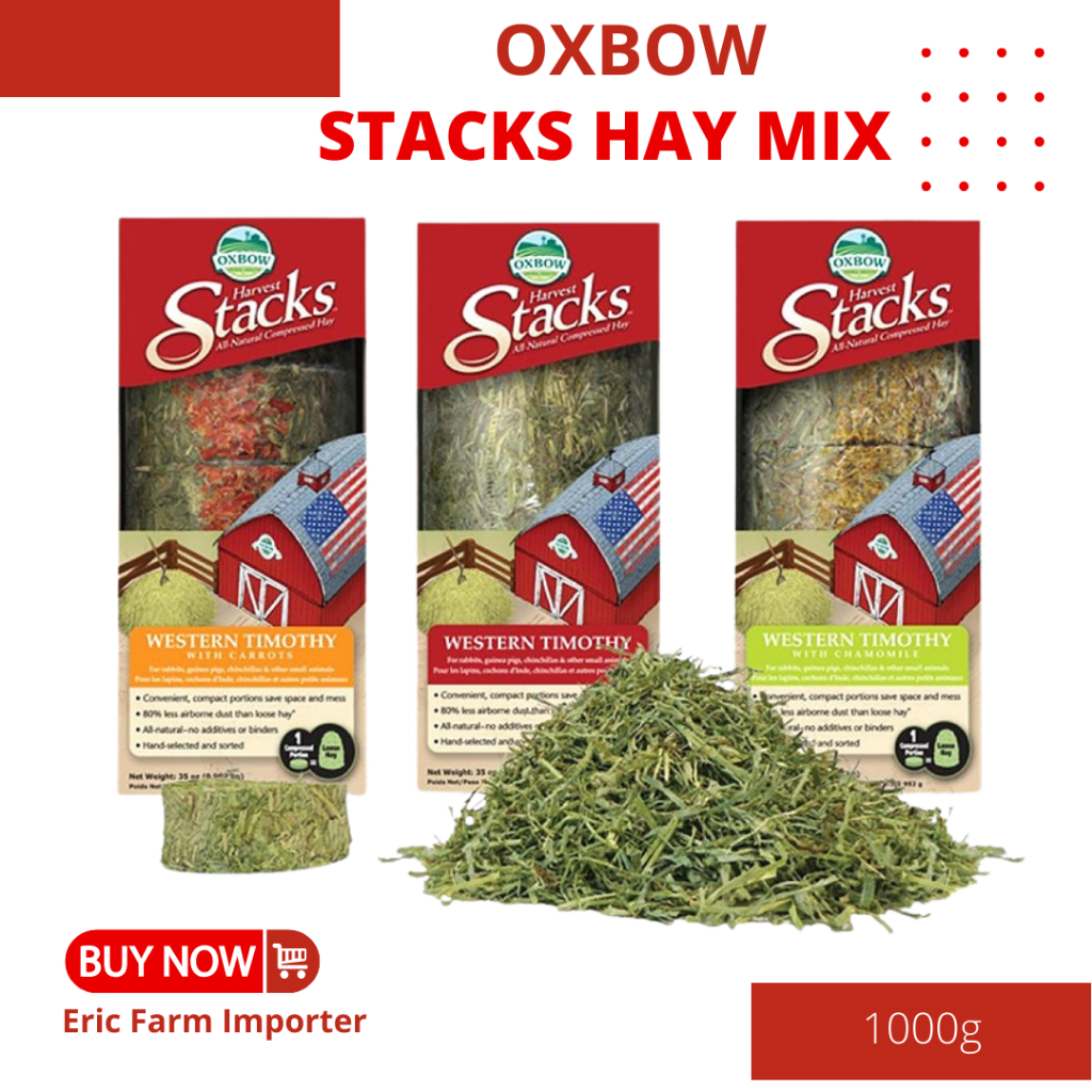 Western Timothy mix carrot Hay Oxbow Stacks 1kg Tymothy Hay mix carrot ...