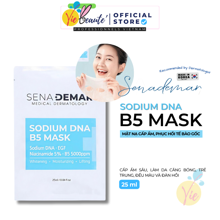 Senademar sodium DNA B5 silk mask helps moisturize, whiten and restore ...