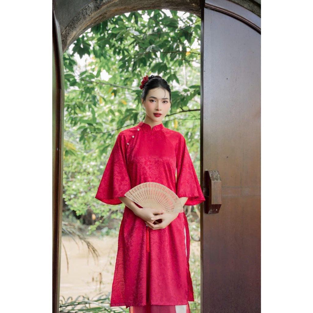 Traditional Loose-fitting Brocade Ao Dai Set (with Pants) G999 | Shopee ...