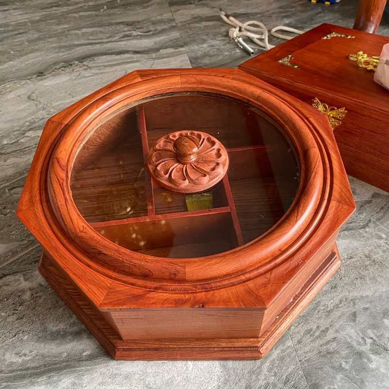 Wooden CNY candy tray, high-quality rosewood CNY candy box for living ...