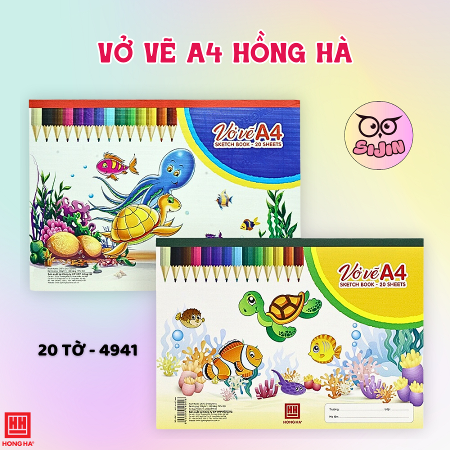 Hong Ha 4941 A4 drawing notebook 20 sheets, art drawing notebook ...