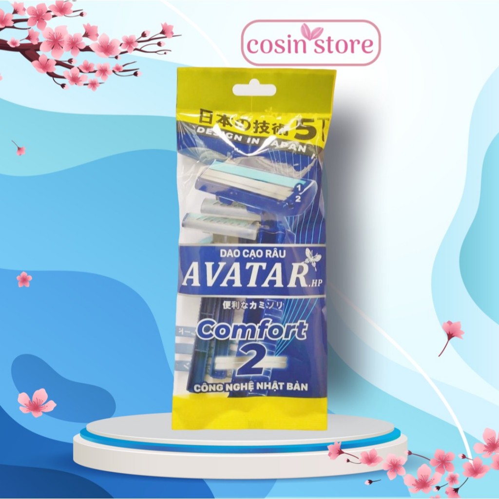 Set of 5 disposable Avatar curved handle razors with 2 super sharp ...