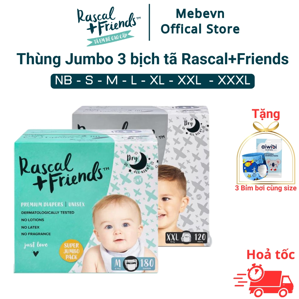 Jumbo box of 3 rascal friend diapers, rascal and friend NewZealand ...