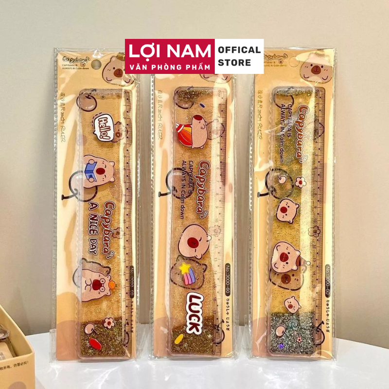 Capybara Flowing Glitter Ruler - Water Emulsion Ruler, Glitter Ruler ...