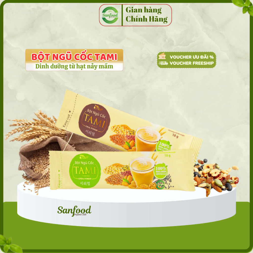 Tami cereal powder [18g package] nutritious cereal from sprouted seeds ...