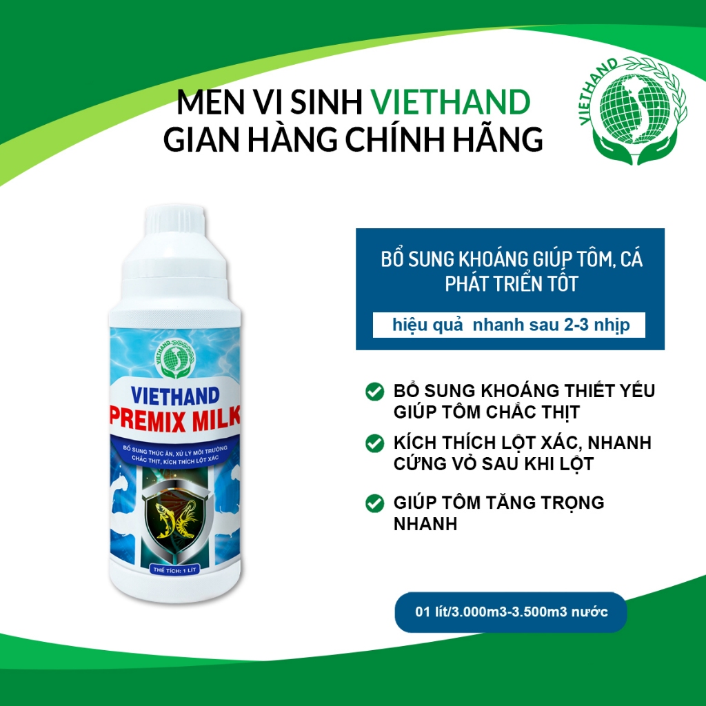 Premix MILK Mineral supplement helps shrimp and fish grow well 1 liter ...