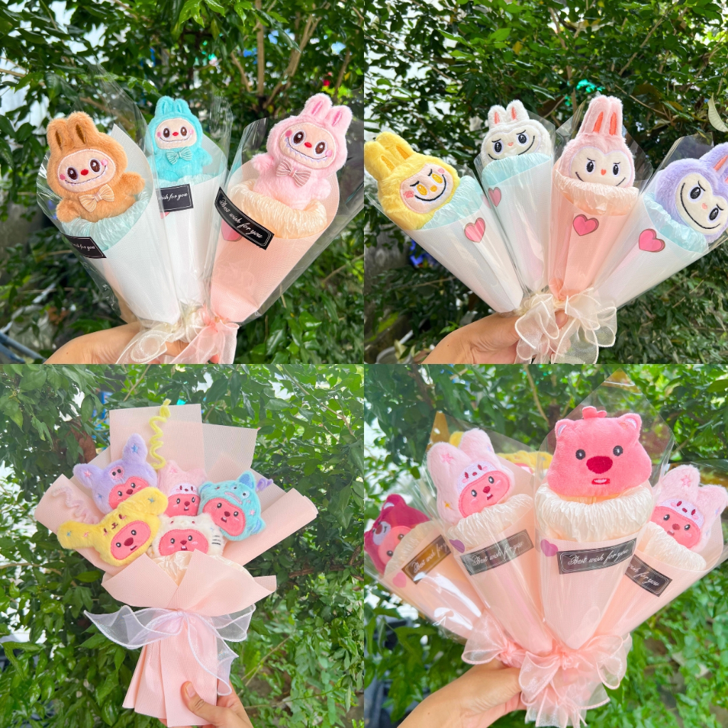 Super cute Capybara, Labubu, Loopy beaver cone bouquet, adorable mini ...