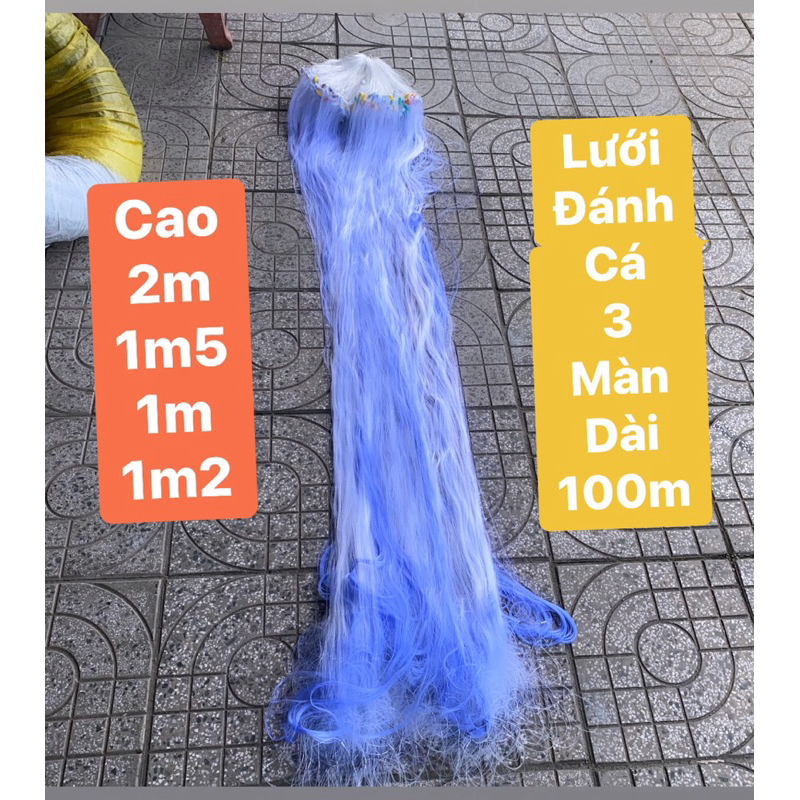 Thai 3-screen fishing net, walking fishing net 2m 1m5 1m2 high...100m ...
