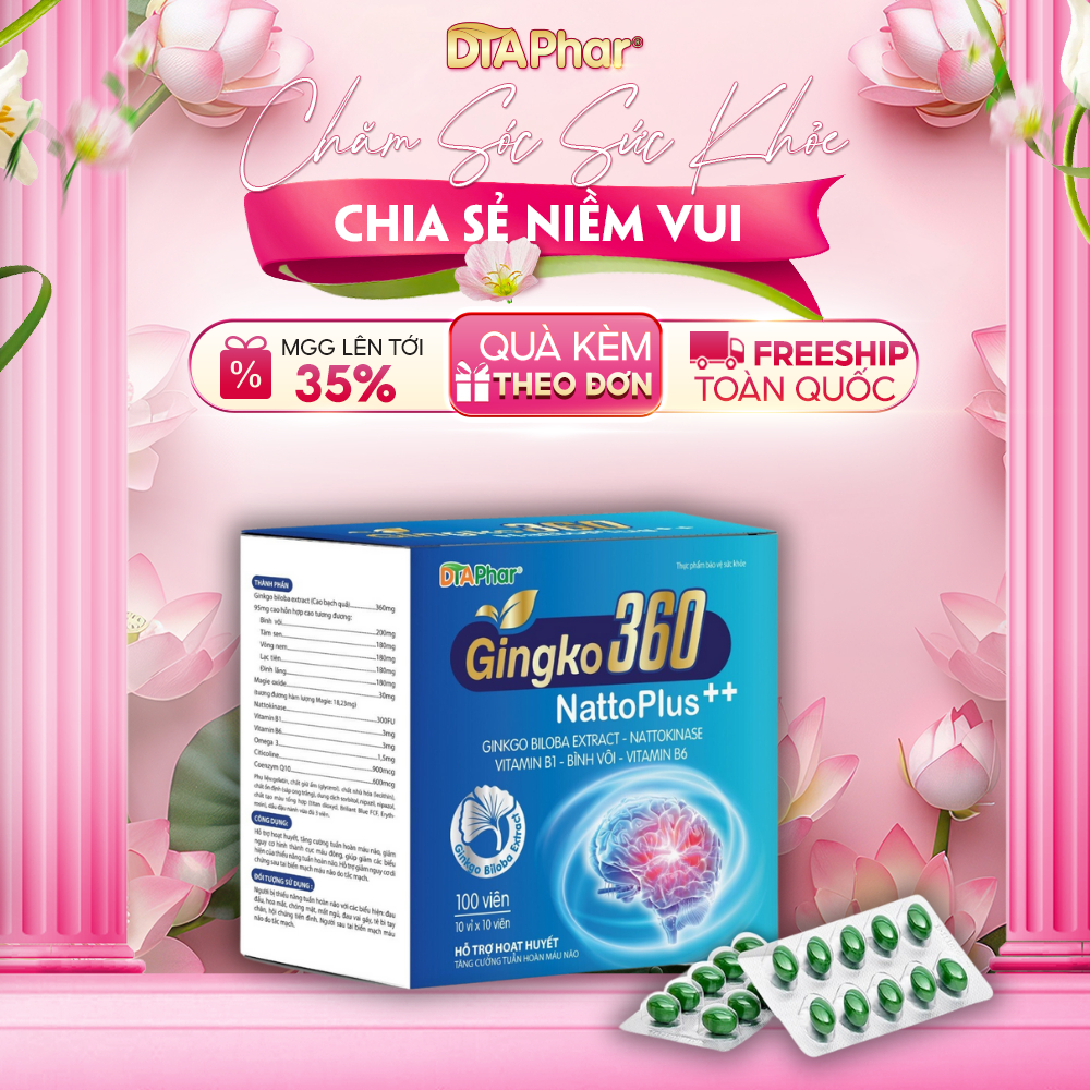 Ginkgo 360 Natto Plus pills support blood circulation, nourish the ...