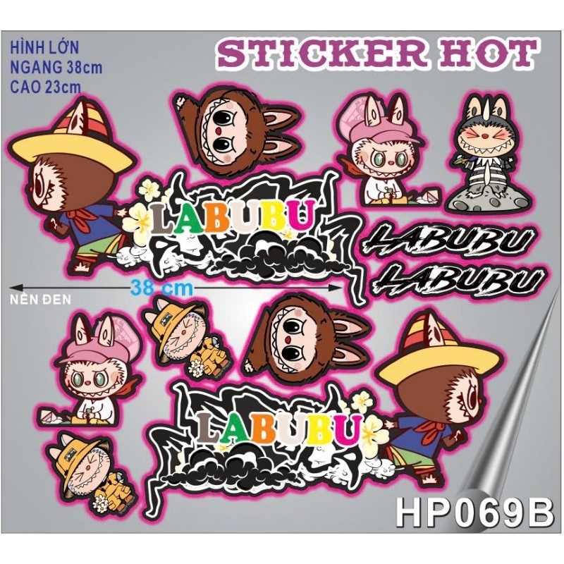 Labubu sticker large sheet for multi-position stickers. Super glossy 3 ...