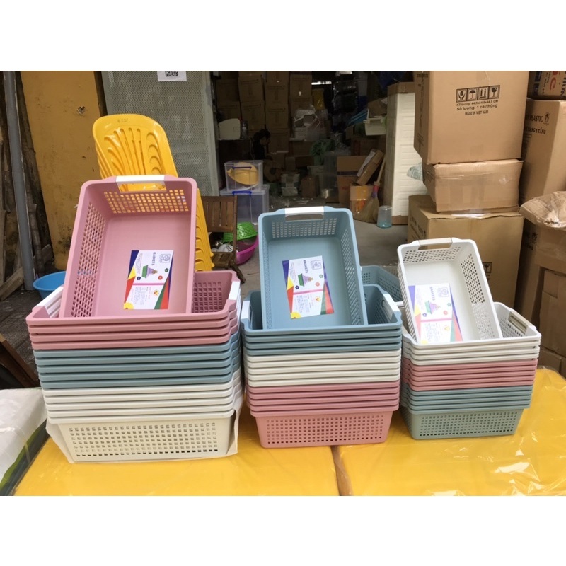 Viet Nhat Rectangular Plastic Basket, multi-purpose rectangular plastic basket for documents ...