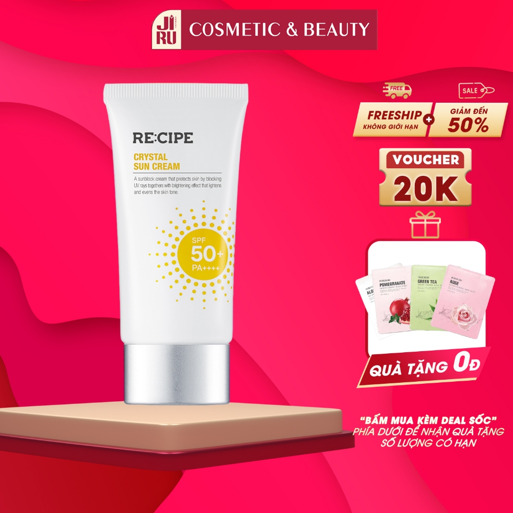 Recipe Whitening Sunscreen SPF50+ PA++++ Waterproof Tone Lifting Recipe ...