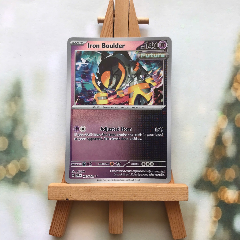 Pokemon Iron Boulder 071/142 Picture Card - Genuine English Stellar Crown Rare Reverse Holo Odd ...