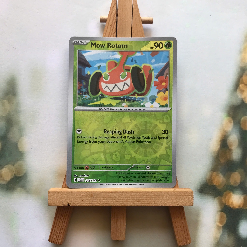 Pokemon Mow Rotom 008/142 - Odd card Stellar Crown Common Reverse Holo ...