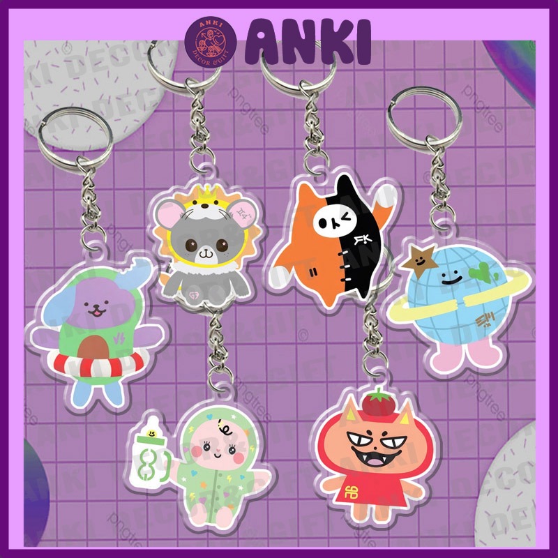Cute OTP mascot keychain, transparent mica material, chibi jongdunk ...