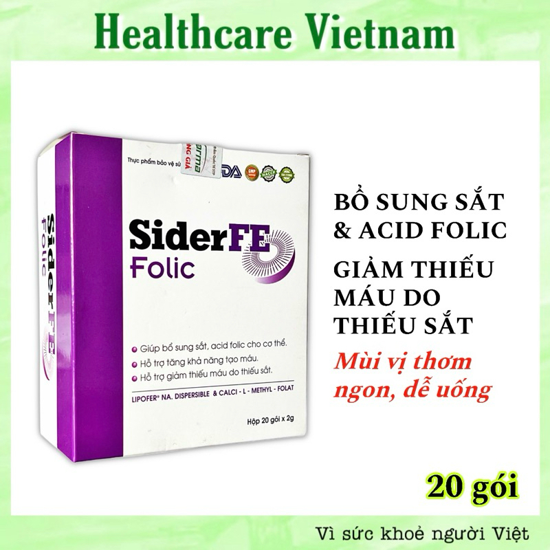 Box of 20 Packets of Sider FE Folic Drinking Powder Helps Supplement ...