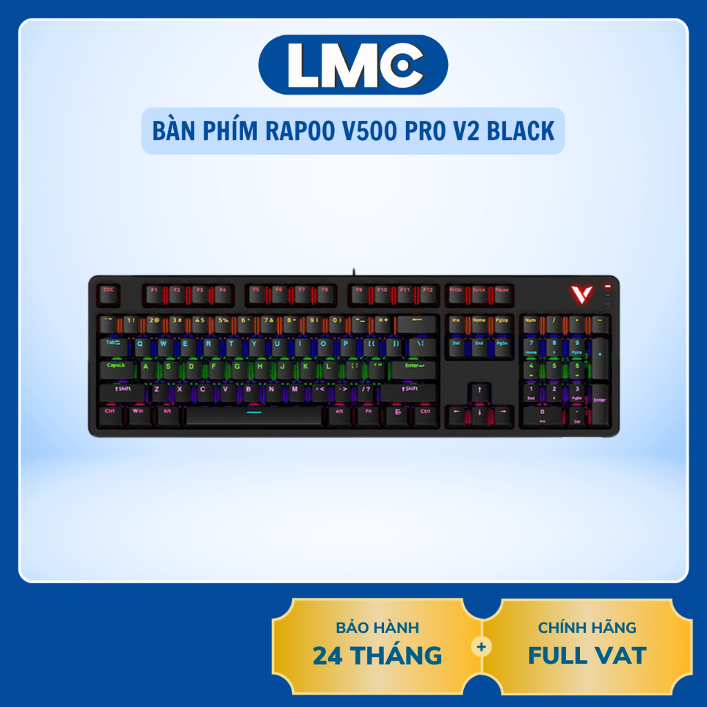 Rapoo V500 Pro V2 Black mechanical keyboard (Red switch) | Shopee Malaysia