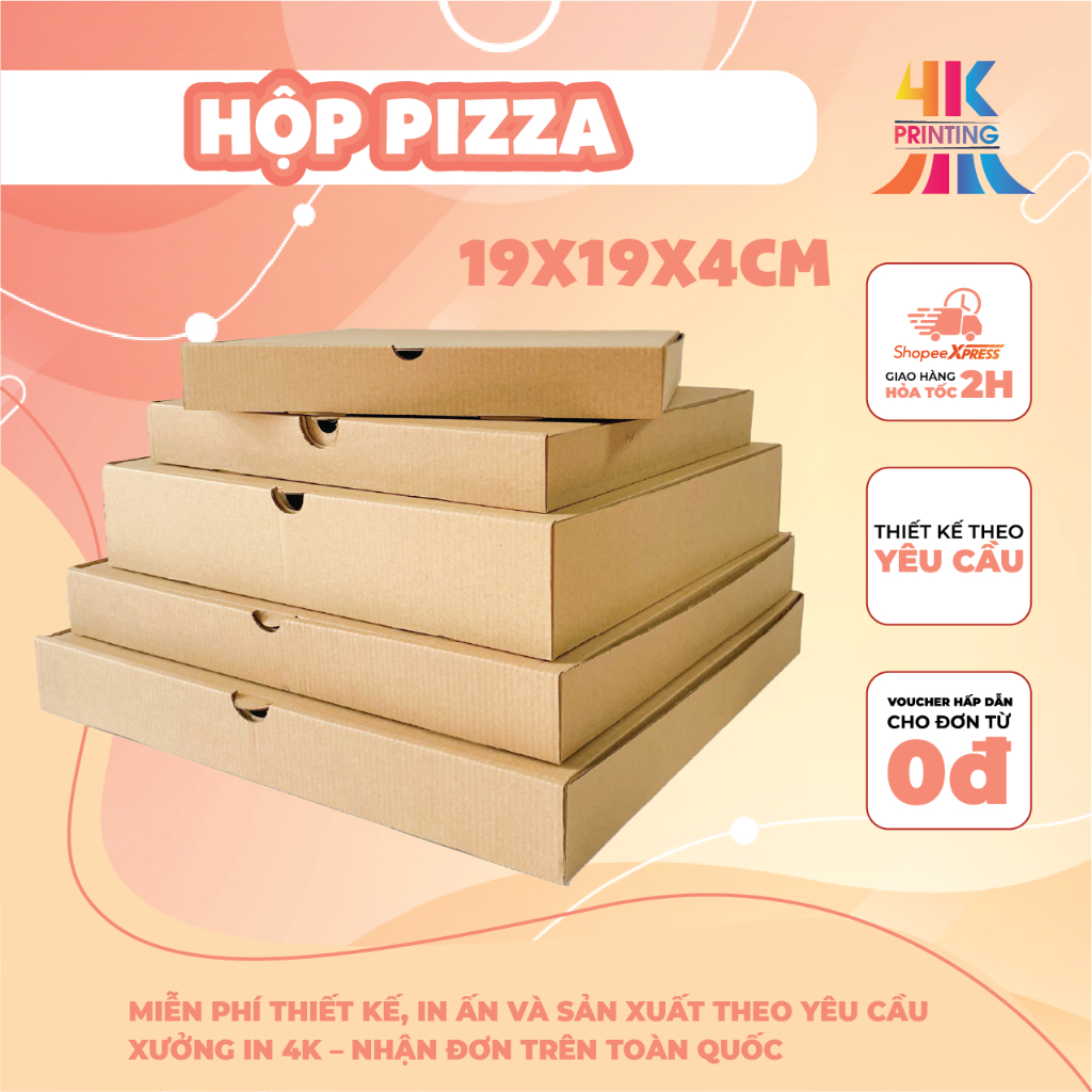 Pizza boxes of all sizes, 4KPRINT Pizza paper boxes, sturdy material ...