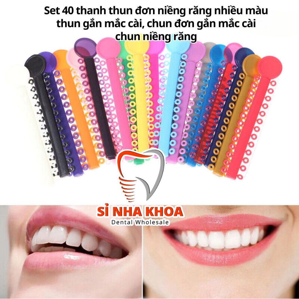 Set of 40 Multi-Colored Single Braces Elastics, Braces Elastics, Single ...