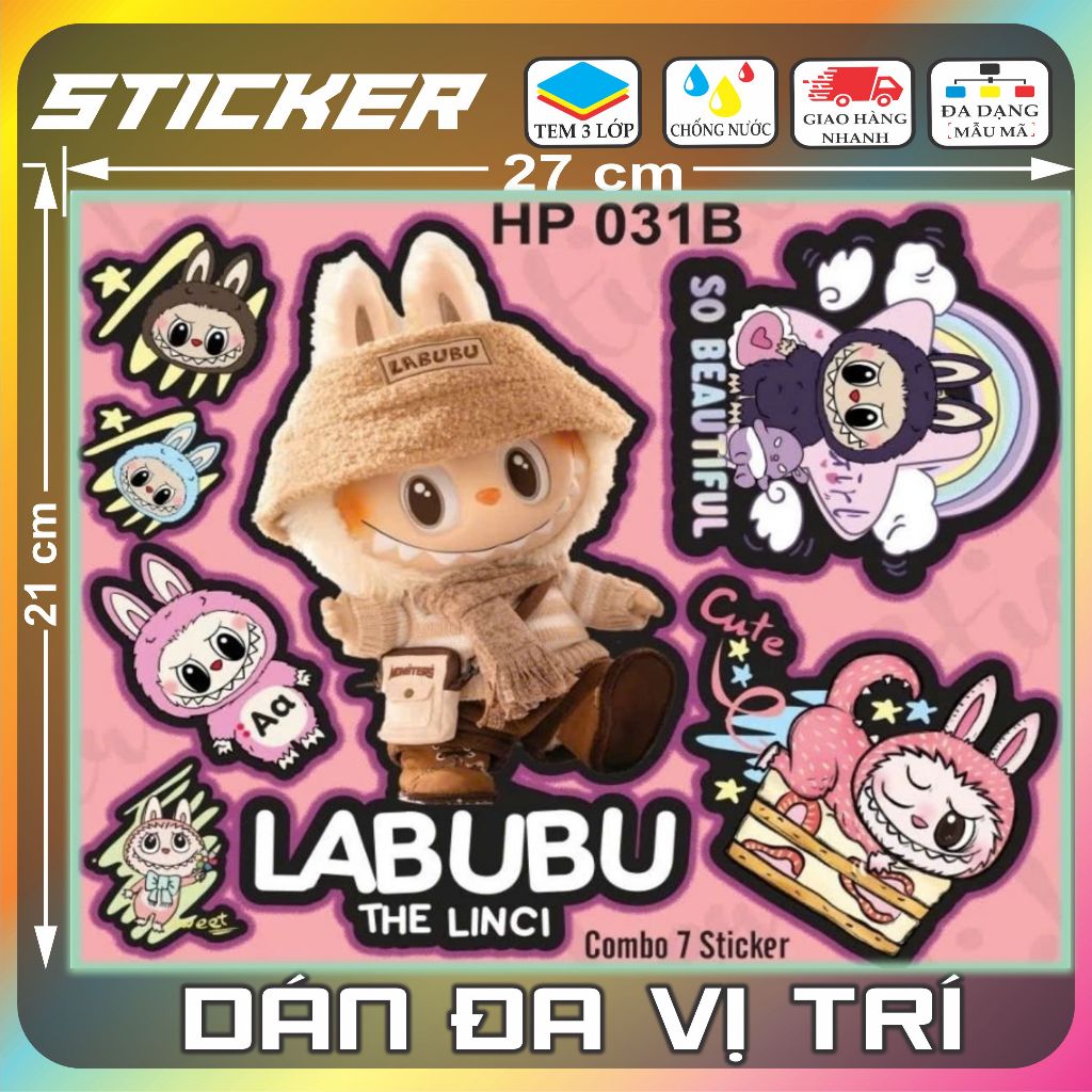 Labubu stickers for cars, desks, helmets, multi-position stickers[031B ...