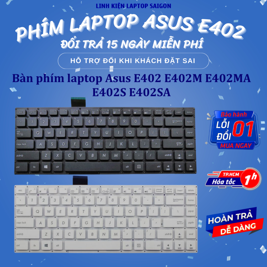 Asus laptop keyboard E402 E402M E402MA E402S E402SA WHITE/BLACK ZIN ...
