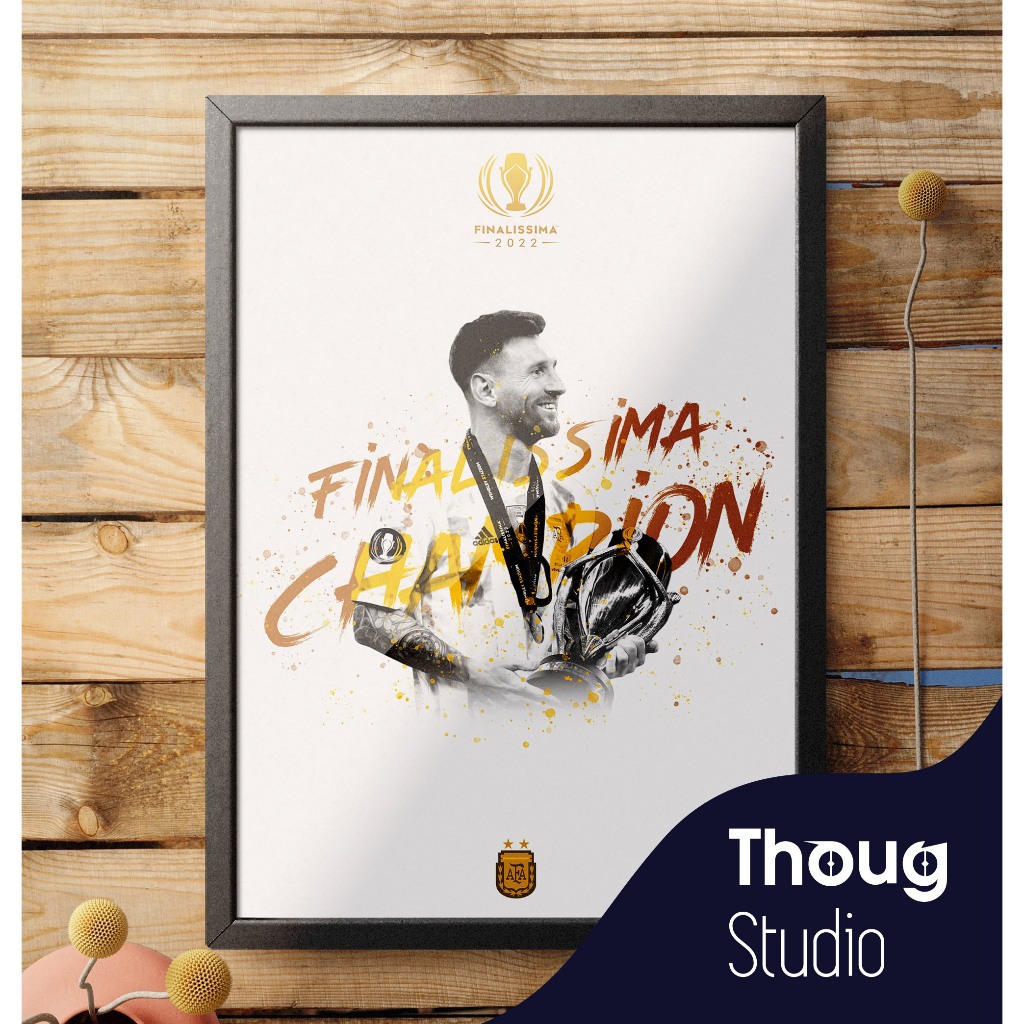 Lionel Messi Football Poster - Finalissima 2022 Champion | Shopee Malaysia