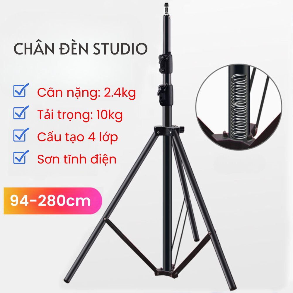 Studio light stand with load capacity of 10kg - Flash light stand for ...
