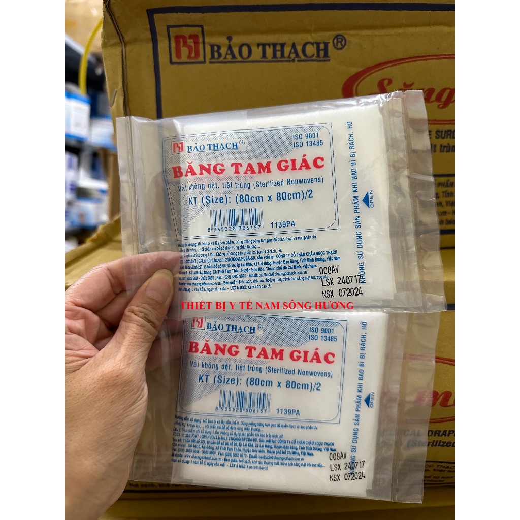 Bao Thach sterile fabric triangle gauze 80x80cm STERILIZED BAO THACH ...