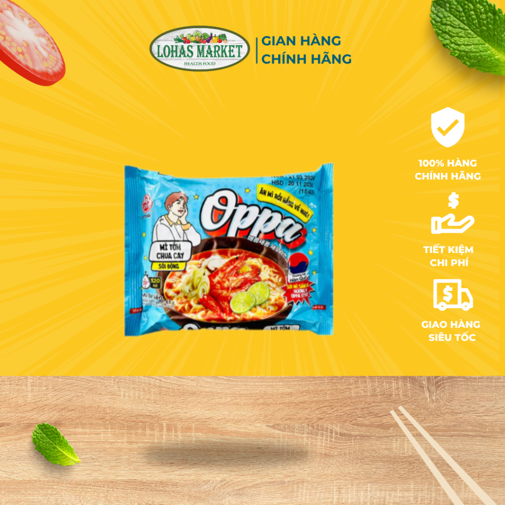Oppa Ottogi Spicy and Sour Shrimp Noodles 65g (Date June 13, 2025 ...