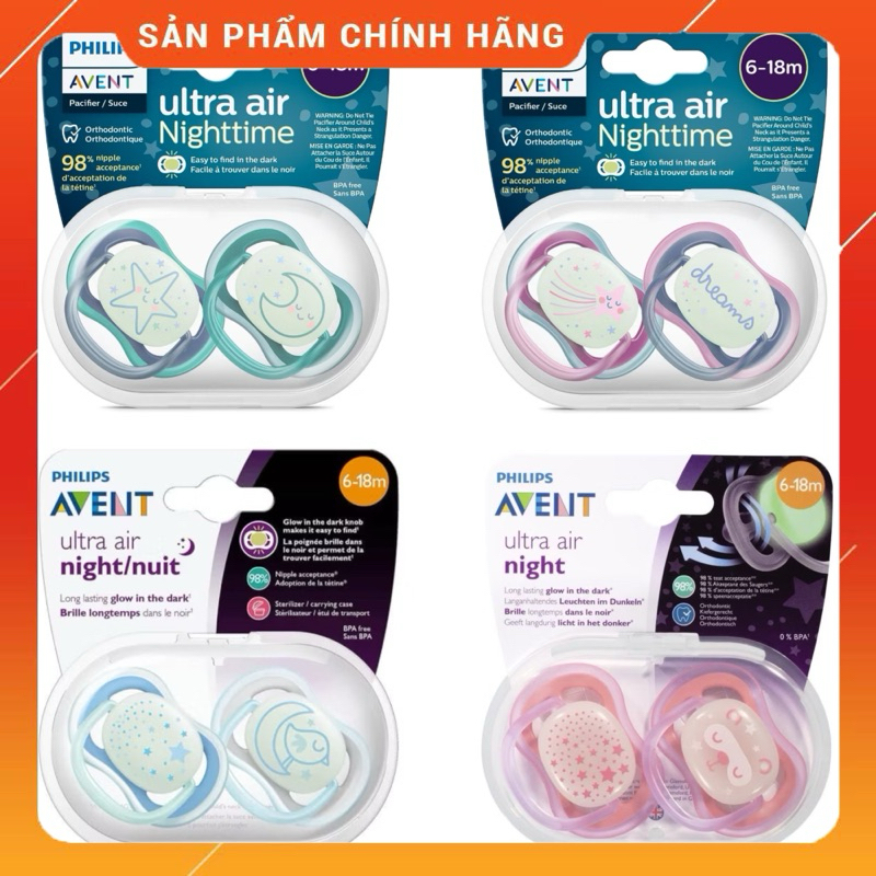 [Genuine] Avent Pacifier / Philips Avent Ultra Air Night Orthodontic ...