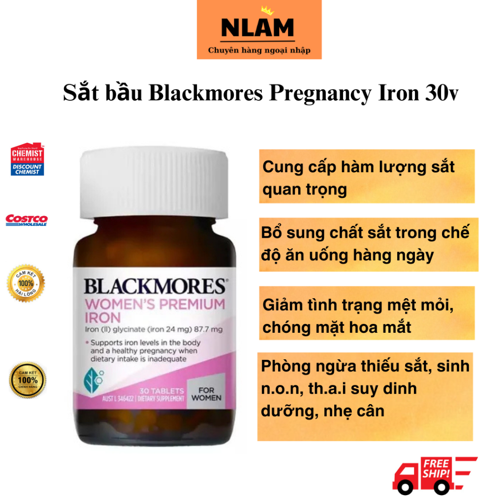 [genuine] Blackmore Women's Premium IRON SUPPLEMENT PILLS - DOES NOT ...