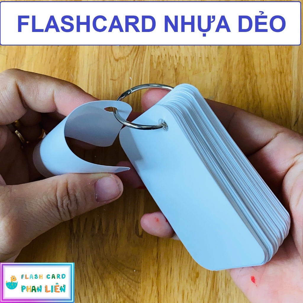 Plastic cards - Reusable 1000 times - Set of 50 plastic flashcards for learning English ...