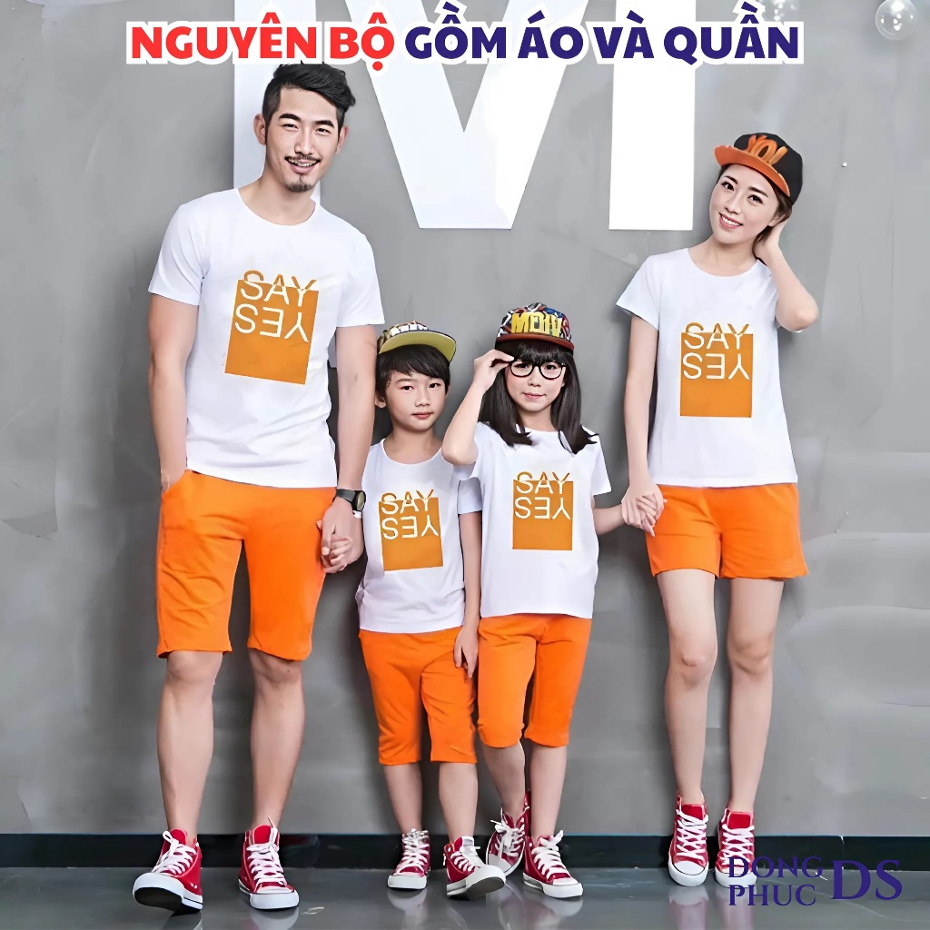 Family uniform beachwear, complete set of thick elastic shirt and pants ...