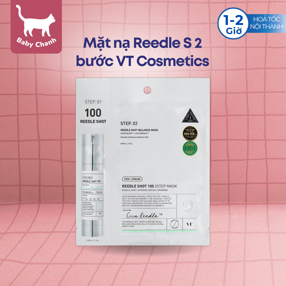 Vt Cosmetics 2-step Reedle shot 100/ 300 mask and moisturizing cica ...