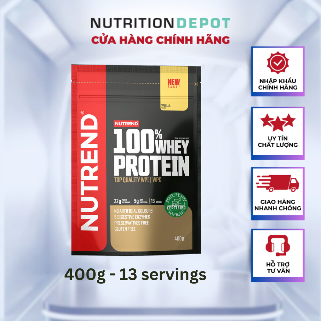 Nutrend 100% Whey Protein (Whey Protein Blend) - 400g Bag - Nutrition ...