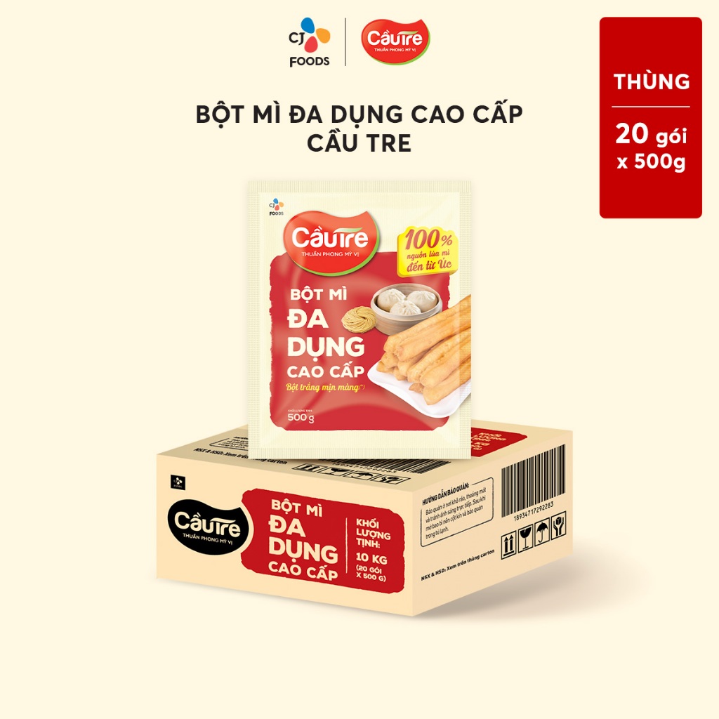 [Save] Box of 20 packs of Cau Tre Premium All-Purpose Flour (500G x 20 ...